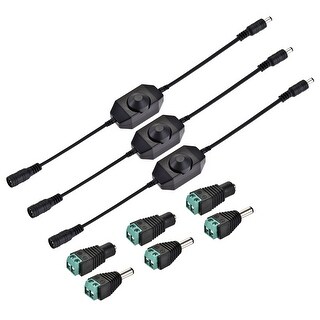 DC 12-24V Plug LED Dimmer w DC Power Adapter for Single Color LED 3Set ...