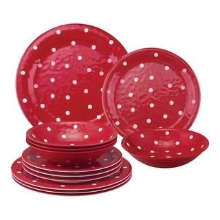 UPware 12-Piece Melamine Dinnerware Set, Includes Dinner Plates, Salad ...