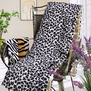 Leopard Brown Micro Mink Fur Throw Blanket with 14.5 OZ filling - Bed ...