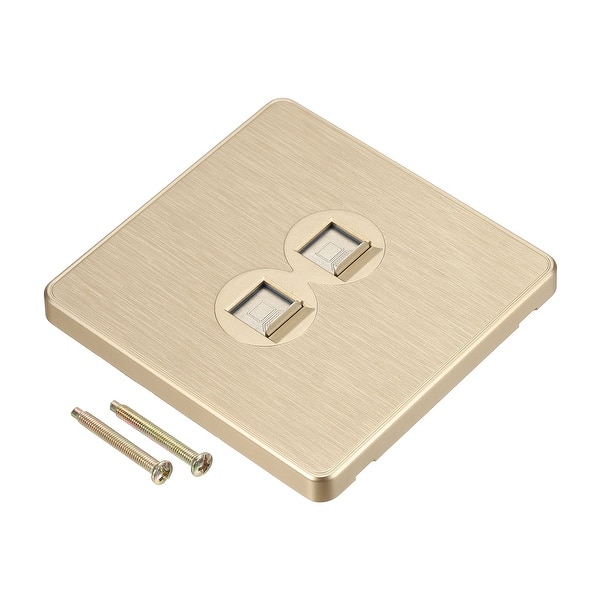 Ethernet Socket Dual Port RJ45 CAT6 Wall Plate Gold Tone for Networking ...