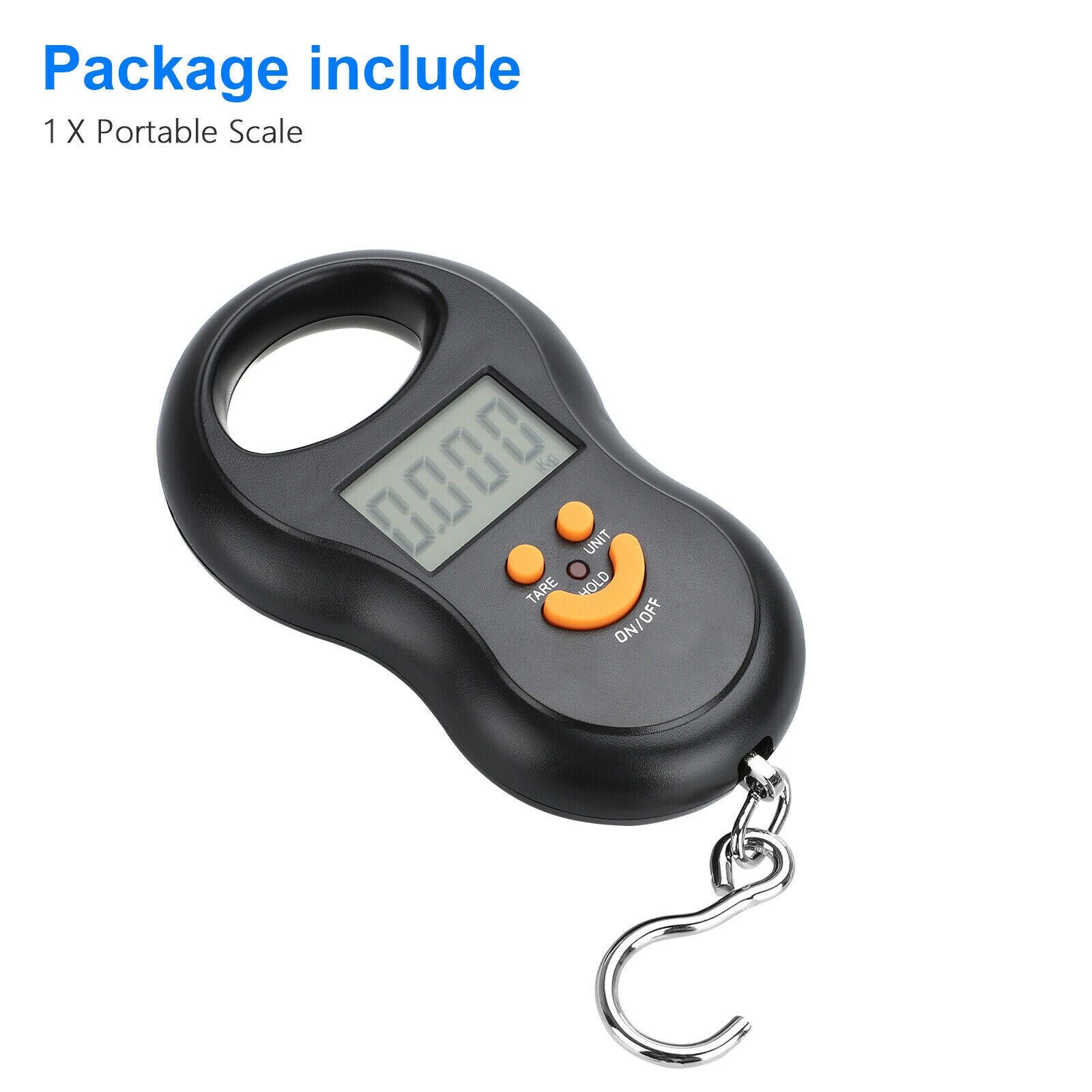 Portable Digital Hanging Scale LCD 110 lb Black
