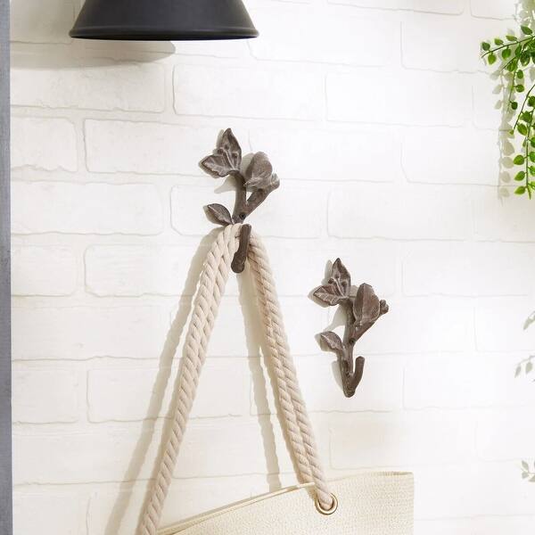 silver leaf wall hook