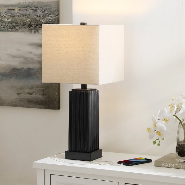 SAFAVIEH Lighting Park 22 Inch Table Lamp W/ Usb - 11" x 11" x 24 ...