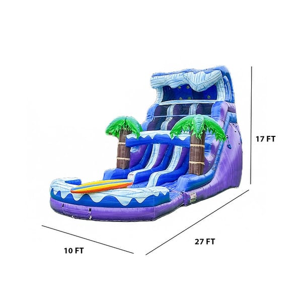 XJUMP 17' Surf Beach Commercial Grade Inflatable Dual Lane Water Slide ...