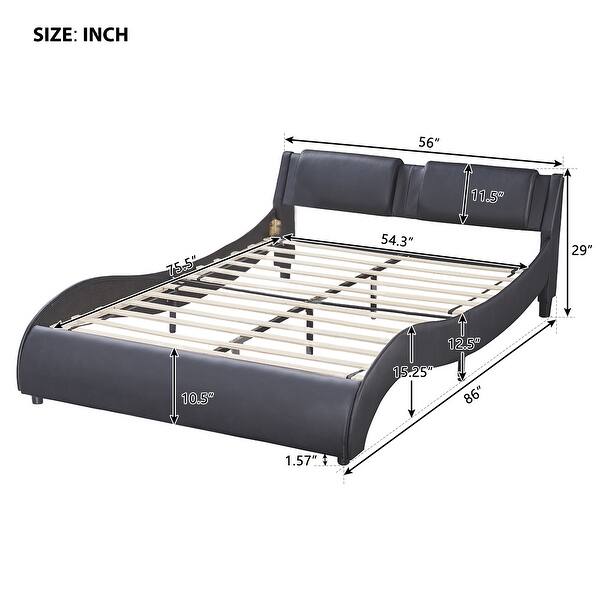 Upholstered Platform Bed with LED Light Bed Frame - Bed Bath & Beyond ...