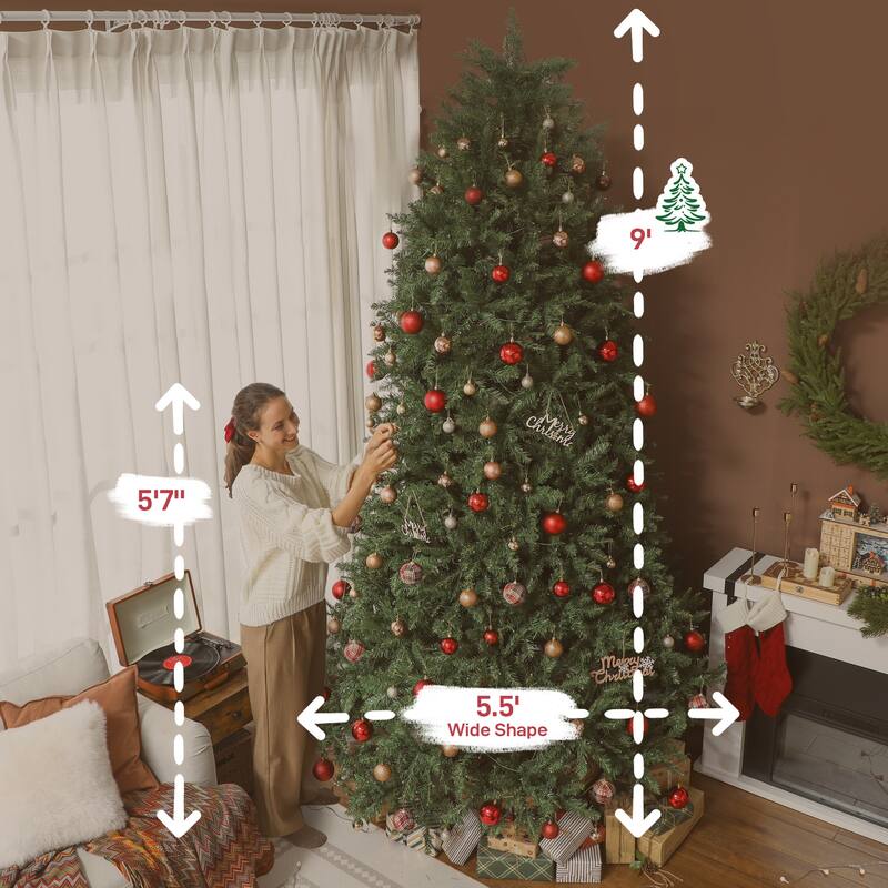 HOMCOM 9ft Smart Prelit Xmas Tree: Full-Spectrum RGB, App/Remote ...
