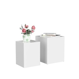 White nesting table mdf side table living room end table - Bed Bath ...