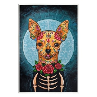 Stupell Day of Dead Chihuahua Wall Plaque Art Design by Pat Cockrell ...