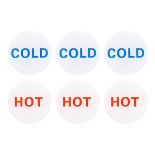 Self Stick Hot/Cold Water Label, Acrylic Round Shape Signs White - Bed ...