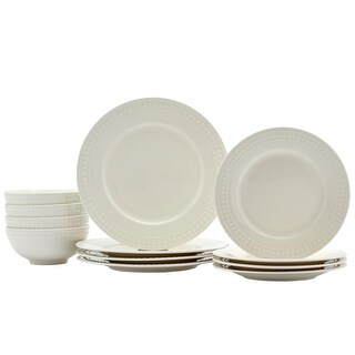Tabletops Gallery White Porcelain 16-piece Dinnerware Set - Bed Bath ...
