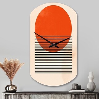 Minimal Geometric Orange Bold Sunset II - Abstract Geometric Large Wall ...