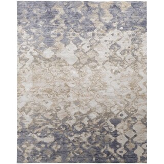 8' X 10' Blue And Ivory Floral Power Loom Distressed Area Rug - 3'6 ...