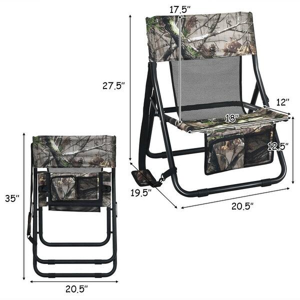 Portable Outdoor Folding Hunting Chair - Camouflage - 20.5" x 19.5" x ...