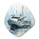 Blue And White Fishing Boat I - Coastal Wall Clocks in Asymmetrical ...