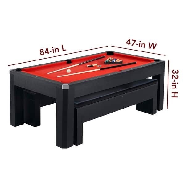 Hathaway Park Avenue 7-ft Pool Table Combo Set w/ Benches - Bed Bath ...