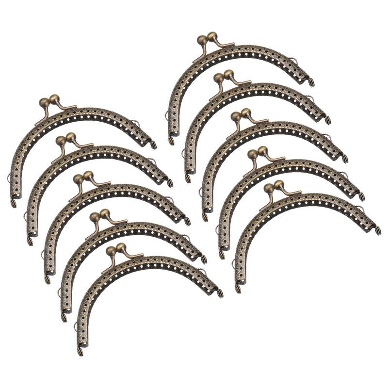 4.1" 10Pcs Kiss Lock Clasp Frame Arch Embossed Clutch Frame Bronze ...