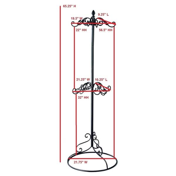Black Metal 2-tier Coat or Purse Rack - Bed Bath & Beyond - 13328294