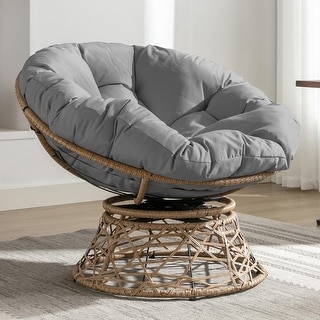 Mixoy Wicker Papasan Chair with Soft Thick Density Waterproof Fabric ...