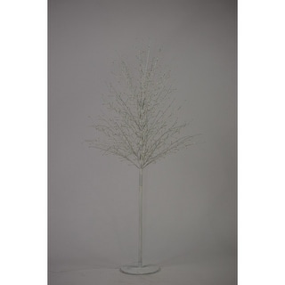 59" Pre-Lit Micro Dot White Artificial Tree, LED Warm White Lights ...