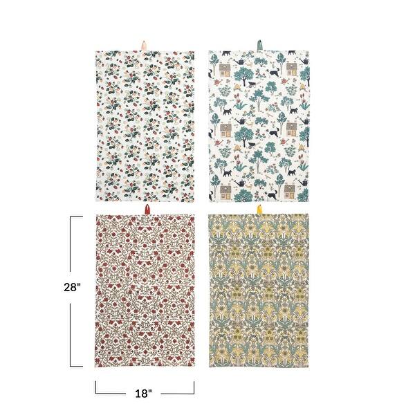 Cotton Printed Tea Towels with Pattern - 28" x 18 " - Bed Bath & Beyond ...