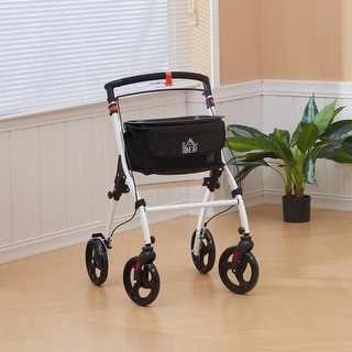 HOMCOM Upright Walker Up Rollator, Rolling Walker Mobility Walking Aid ...