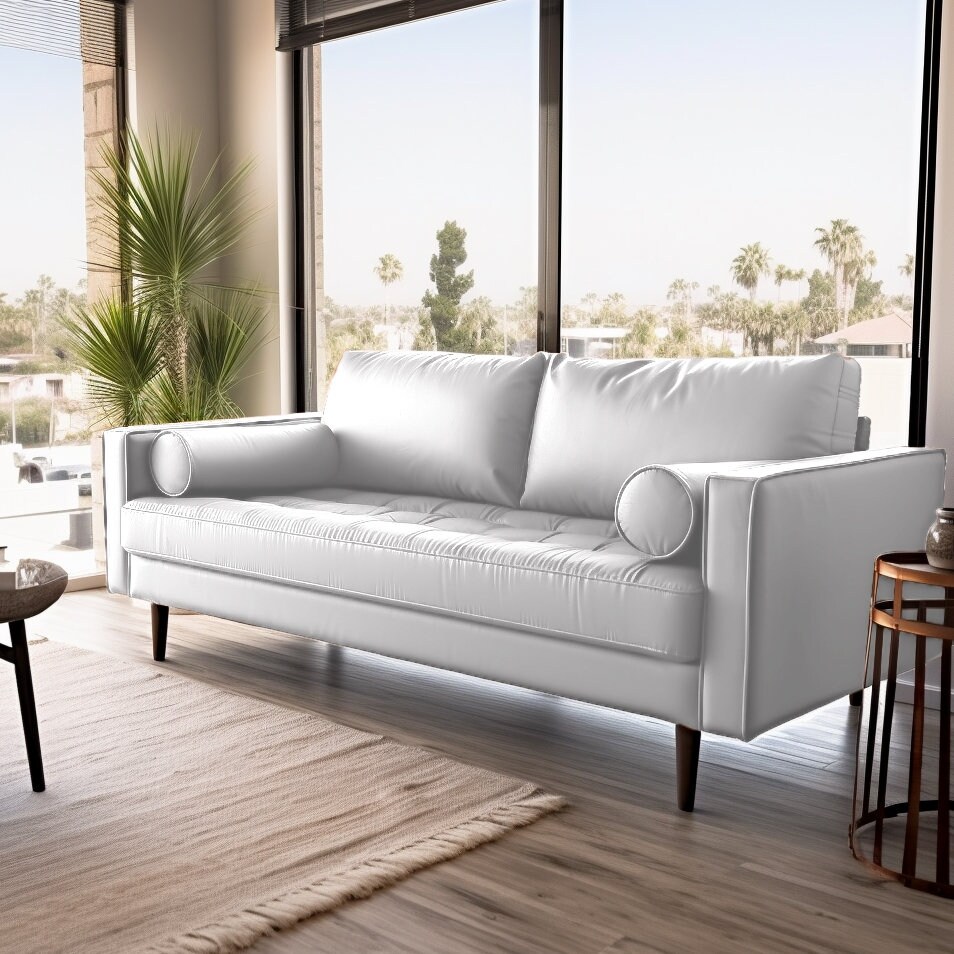 White Faux Leather Sofas - Bed Bath & Beyond