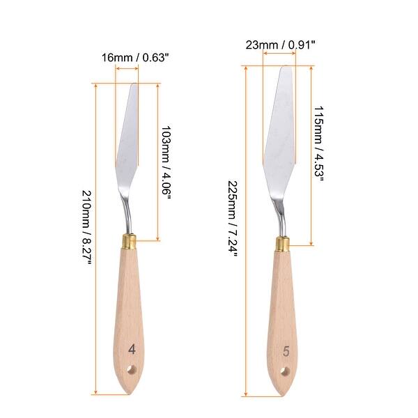 2 Sets Wood Handle with Hole Stainless Spatula Pallet Palette Knife for ...