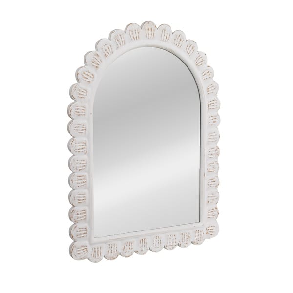 Arched Raised Scallop Pattern Wood Wall Mirror - Bed Bath & Beyond ...