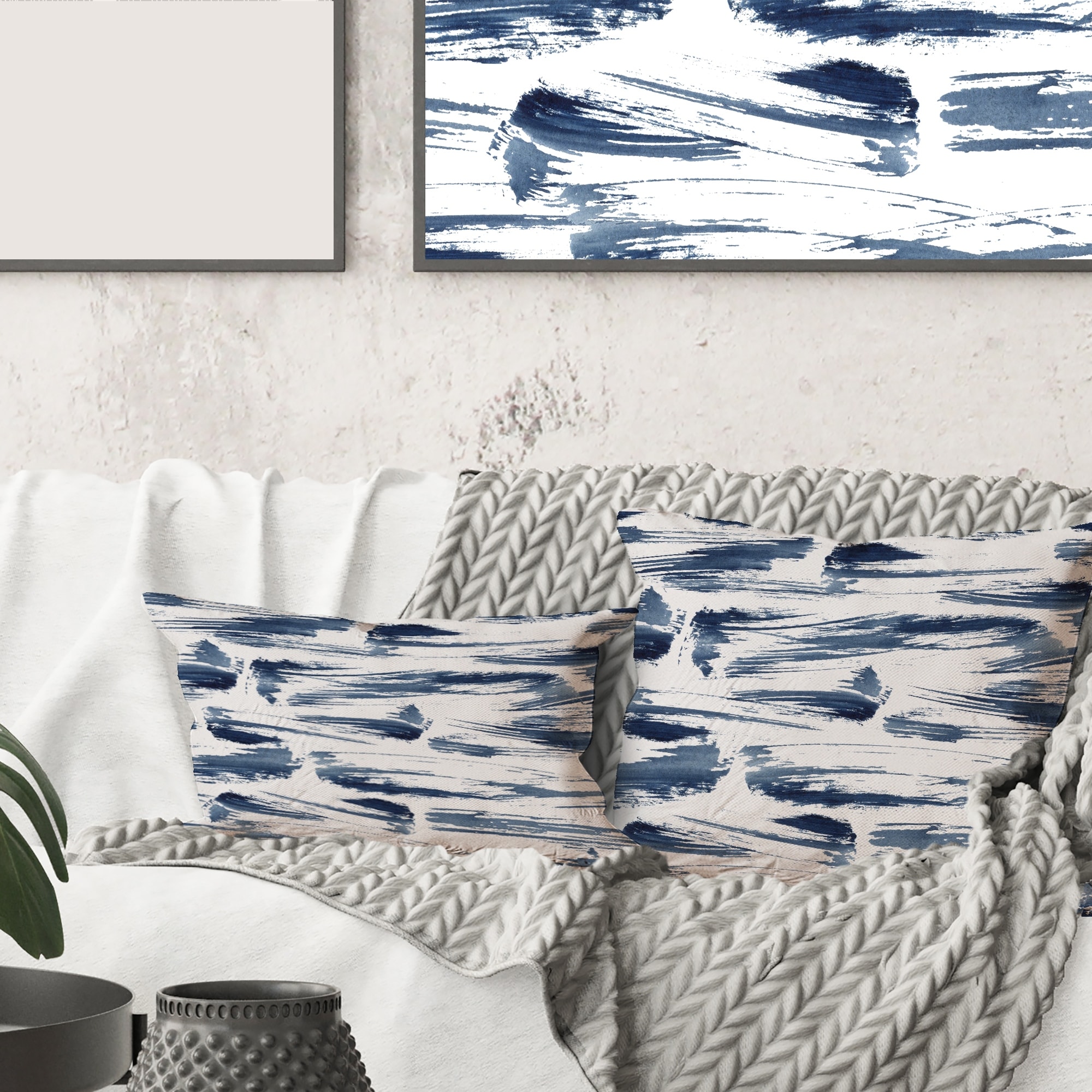 blue texture cushions