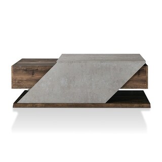 Drury Modern Wood and Concrete Coffee Table, Gray/Oak - Bed Bath ...