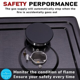 30 in. 5 Burners Recessed Gas Cooktop in Stainless Steel with ...