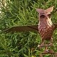 81" Tall Large Flying Owl Metal Rocking Stake in Antique Rust "Wesley ...