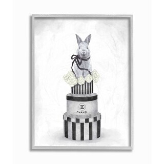 Stupell Fashion Rabbit Box Stack Neutral Grey Painting Framed Wall Art ...