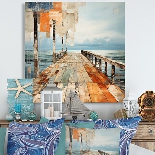 Designart "Coastal Pier Perspective III" Nautical & Beach Wall Art ...