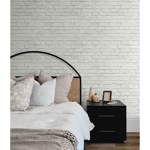 Seabrook Designs Industrial Faux Brick Prepasted Wallpaper - 20.5 in. W ...