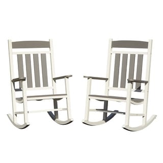 Outdoor Rocking Chairs Set Of 2, Durable Hdpe Patio Oversized Rockers ...