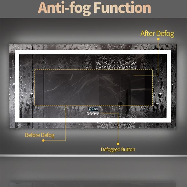Bluetooth LED Bathroom Mirror Music Speaker Wall Vanity Mirror with ...