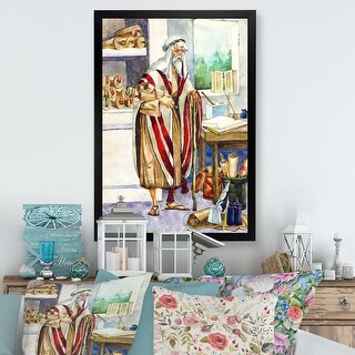 Designart "Ancient Israel Scribe" Traditional Framed artwork - Bed Bath ...