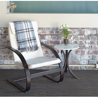 Noble Myra Bentwood Side Table- Mocha Walnut and Beige - Bed Bath ...