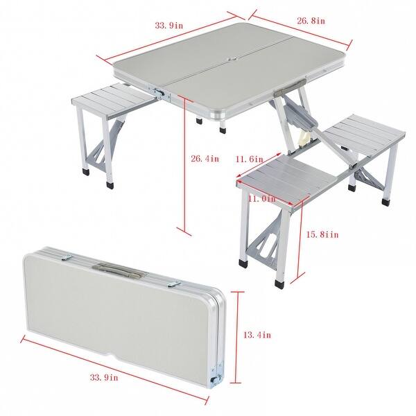 Folding Outdoor Table And Beach Set Siamese Tables And Chairs Set - Bed ...