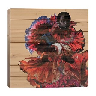 Deconstructed Rose Print On Wood by Lolita Lorenzo - Multi-Color - Bed ...