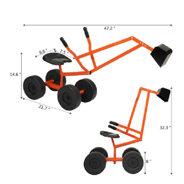 Ride On Sand Digger Outdoor Kids Toys Working Crane with Big Dig ...