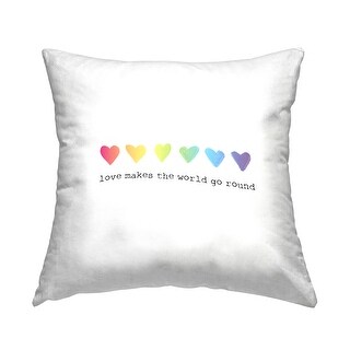 Stupell Love Makes World Go Round Rainbow Heart Ombre Decorative ...