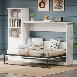 Full Size Horizontal Murphy Bed Hideaway Wall Bed, Folding into Cabinet ...