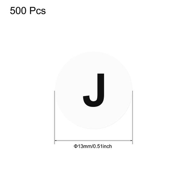 Round Letter Stickers, 13mm Dia Self Adhesive PVC Label 500 Pcs - Bed ...