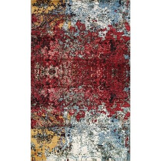 Vegetable Dye Abstract Oriental Area Rug Wool/ Silk Hand-knotted - 6'1 ...