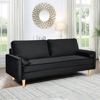 Modern Retro Green Velvet Sofa, Durable Pine Frame & Cat-Resistant ...