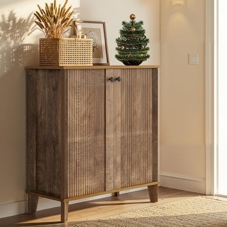 5-Tier Farmhouse Shoe Cabinet with 3 Adjustable & Removable Shelves for ...