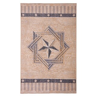 Furnish My Place Texas Star Rug - Beige, Novelty Star Rug - Bed Bath ...