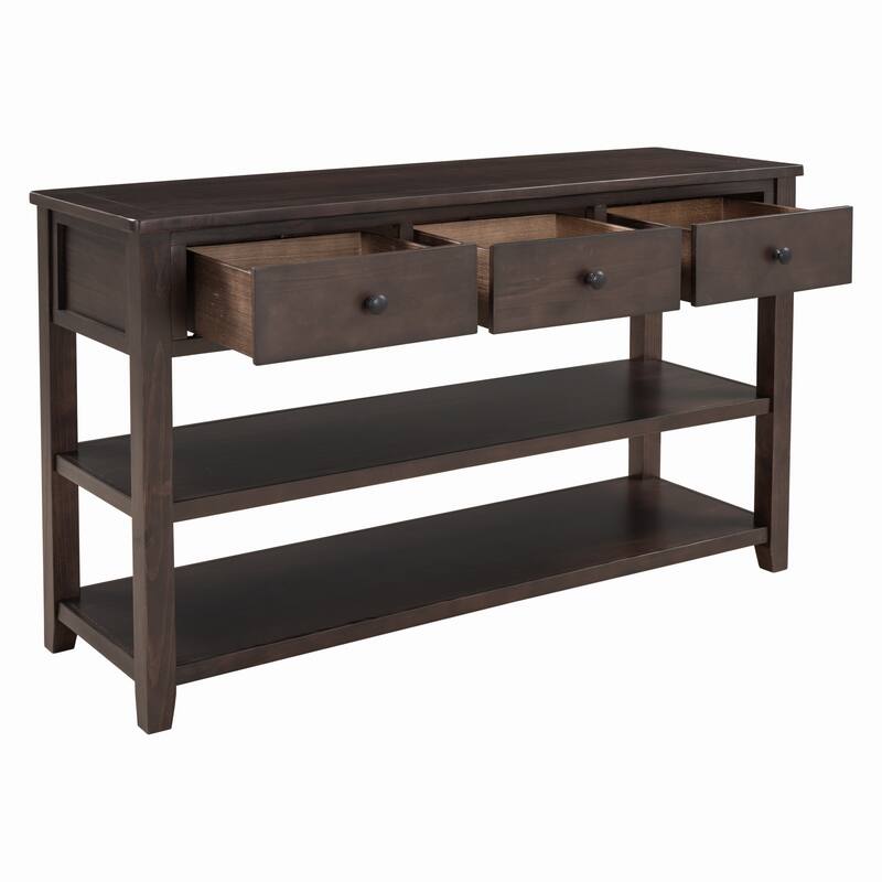 Merax 48'' Modern Console Table with 3 Drawers and 2 Shelves ...